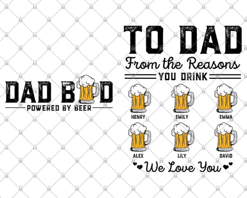 Personalized Bundle Dad Bod Png to Dad From the Reasons You - Etsy