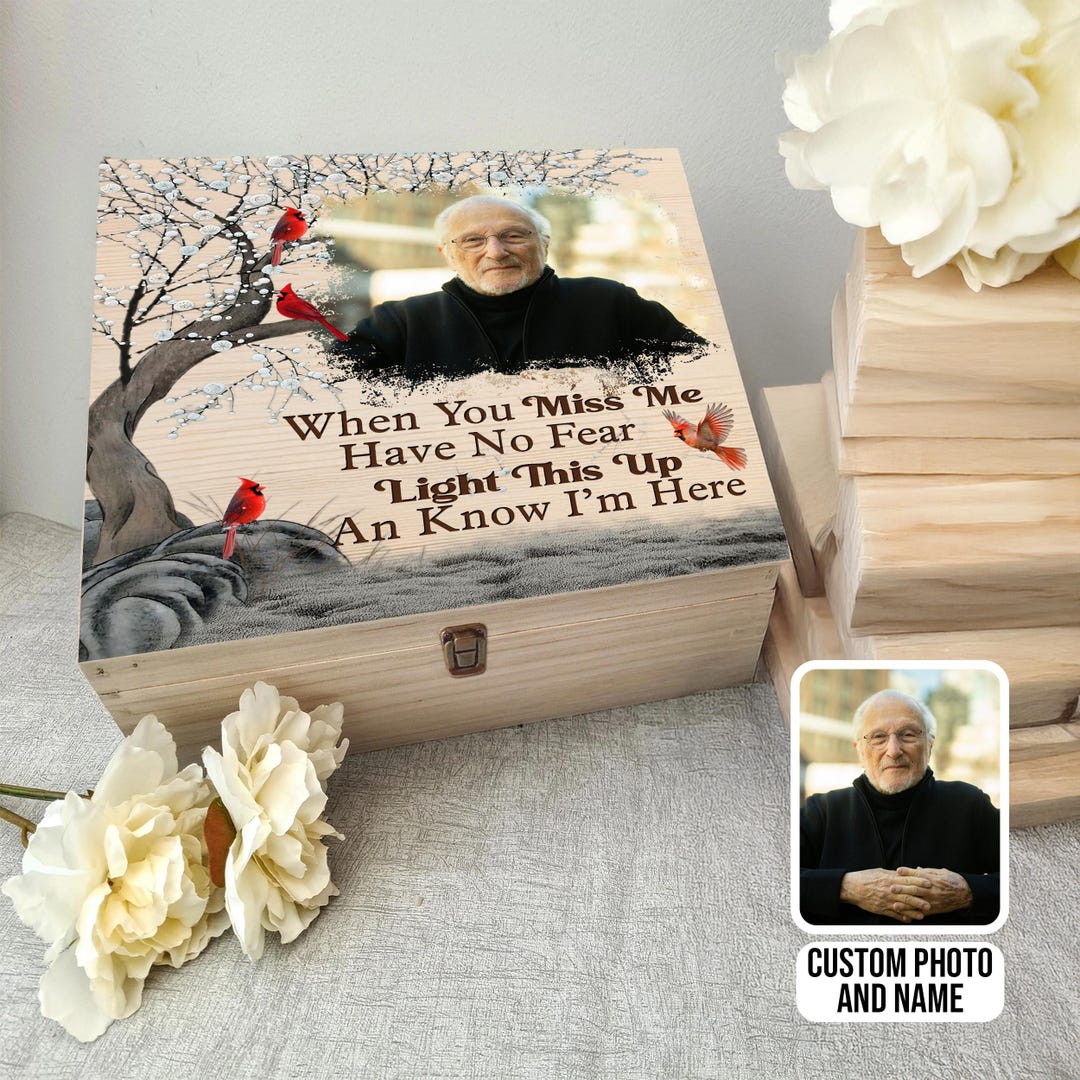 Memorial Keepsake Box,personalized Memorial Box,custom Remembrance Box ...