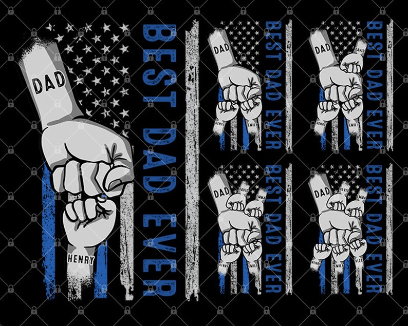Personalized Best Dad Ever Png Dad and Kids Fist Bump Png - Etsy