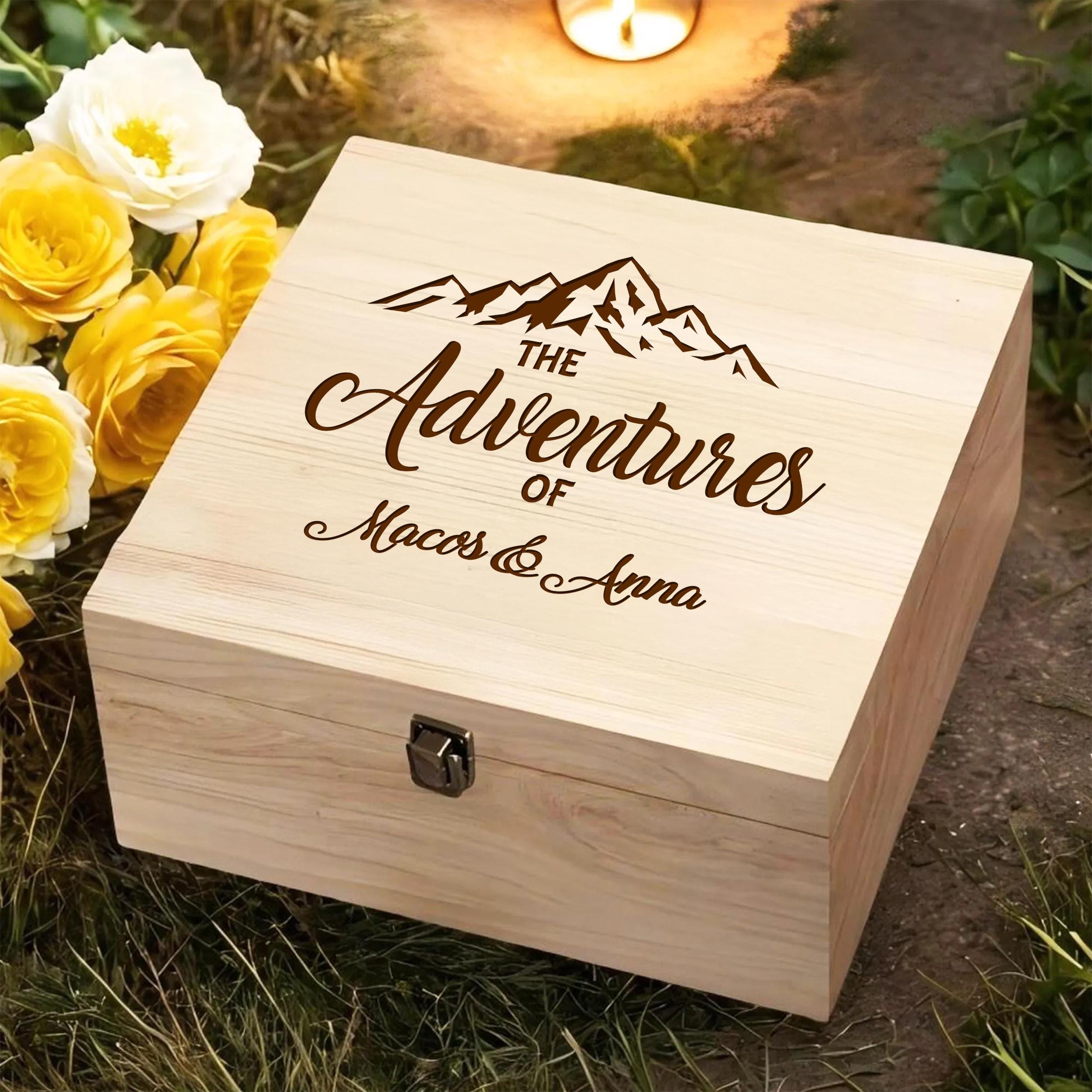 Adventure- Loving Couples Box Keepsake, Personalized Adventure Keepsake ...