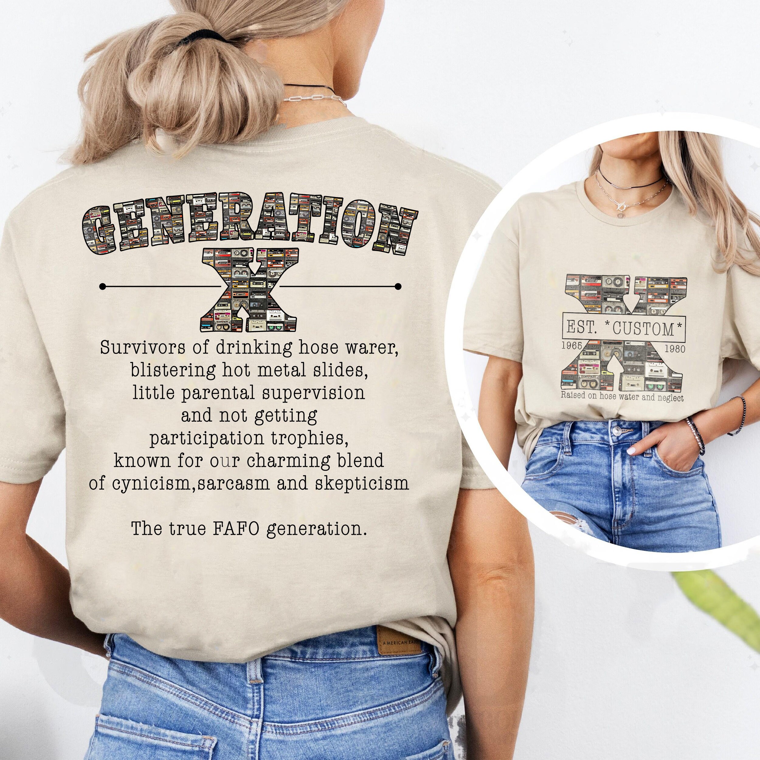 Custom Year Gen X Shirt, Generation X Shirt, 1980 Birthday Gift, Gen X ...