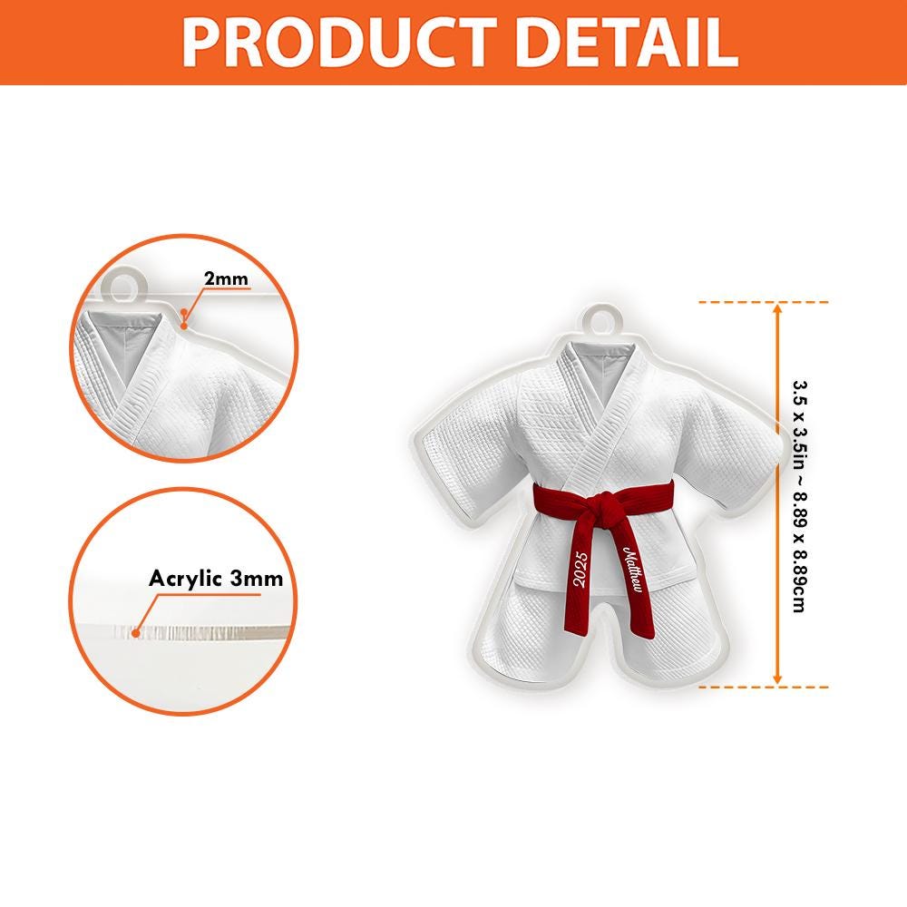 Personalized Martial Arts Uniform Keychain, Custom Karate Gi Keyring ...