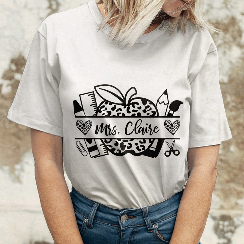 Custom Teacher Name Png Teacher Split Monogram Png Teacher - Etsy