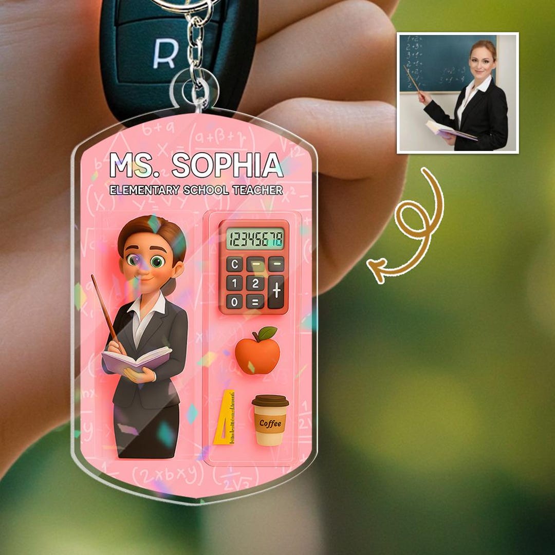 Teacher Keychain, Math Teacher Gift, Elementary Teacher Gift, Back to ...