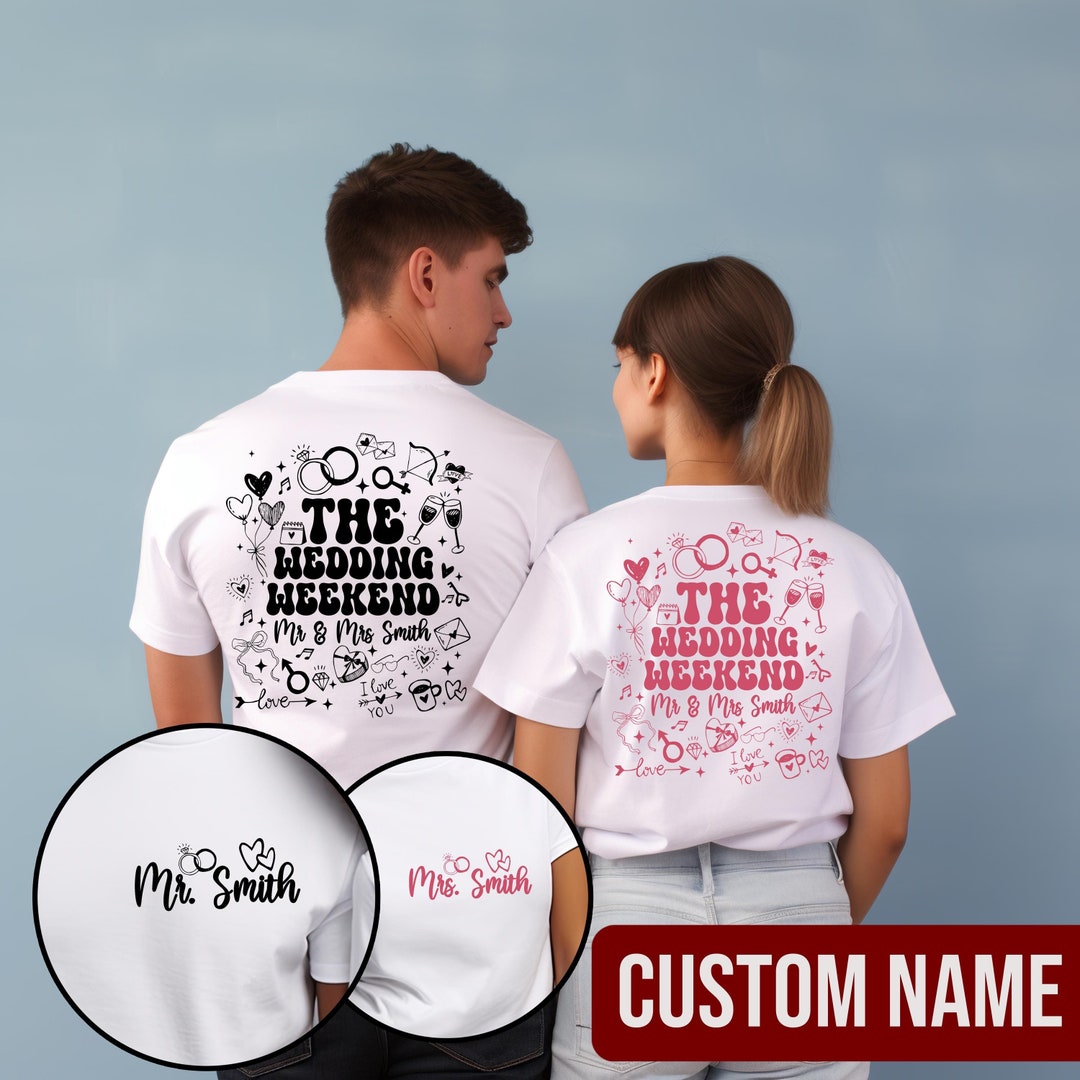 Retro Custom Cocktail Wedding Shirt, Wedding Guests, Hand Drawn Wedding ...