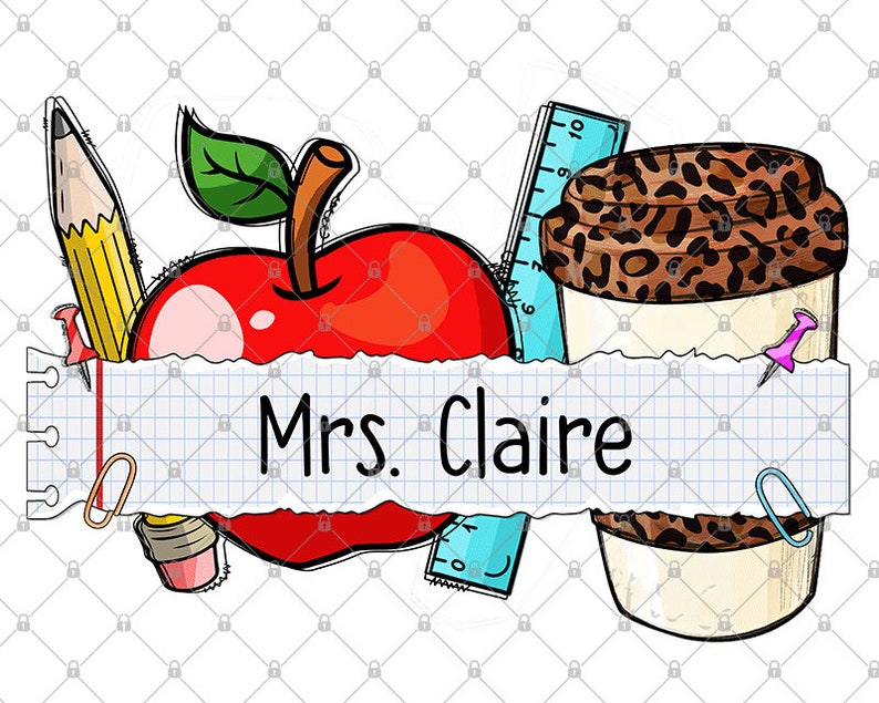 Custom Teacher Name Png Teacher's Day Png Back to School - Etsy