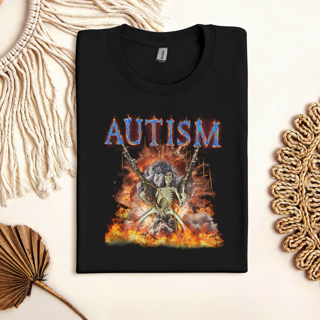 Autistic Funny Skeleton Shirt, Autism Edgy Skeleton Meme, Oddly ...