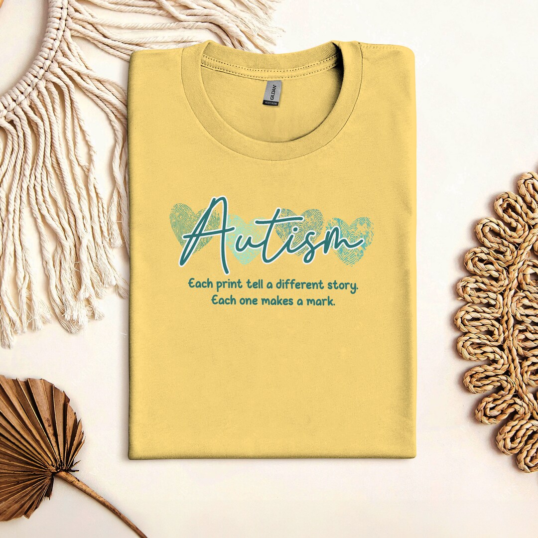 Fingerprint Autism Shirt, Autism Awareness Tshirt, Autistic, Autism ...