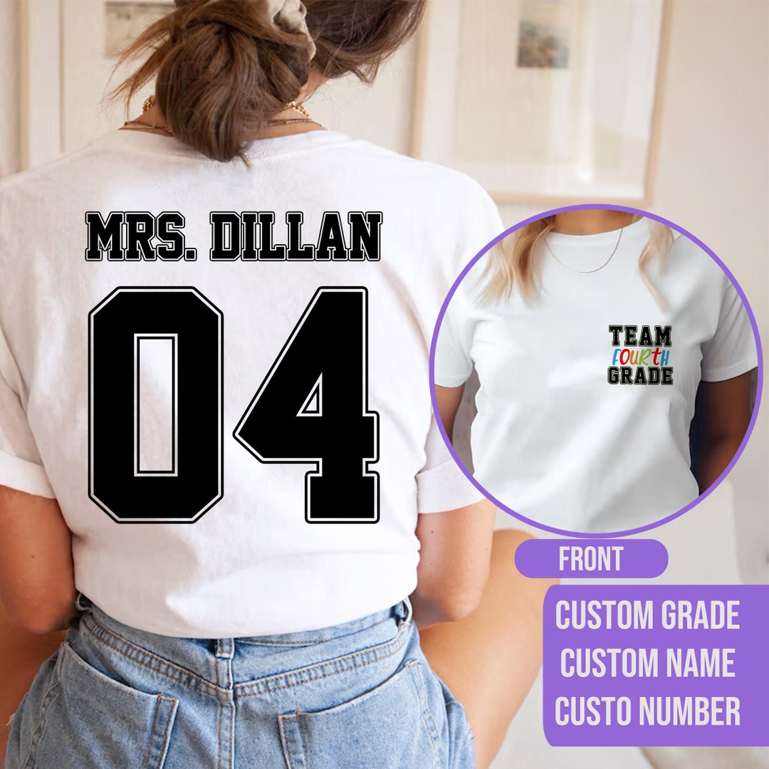 Custom Name Fourth Grade Teacher Shirts 4th Grade Teacher Tshirt ...