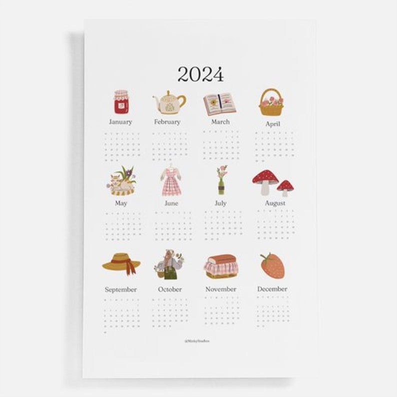 2024 Digital Calendar Calendar Printable Planner Poster Aesthetic ...