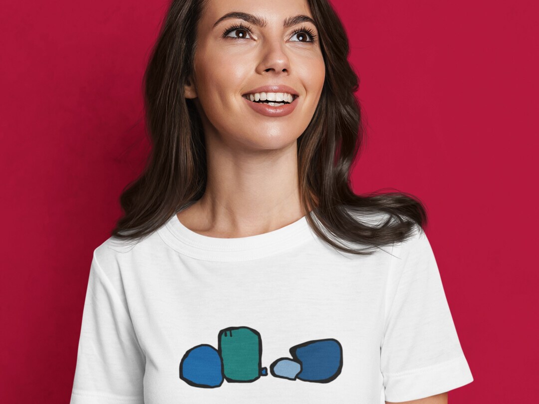 These Blue Lumps, Abstract Painting Print Unisex Tee, Fun Simple Clean ...