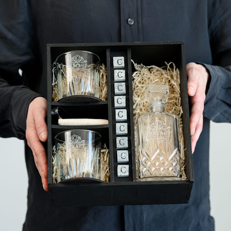 Decanter & 4 Glasses - Etsy UK