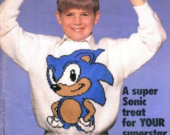 Sonic the Hedgehog Sweater / Jumper Knitting Pattern Instant Download ...