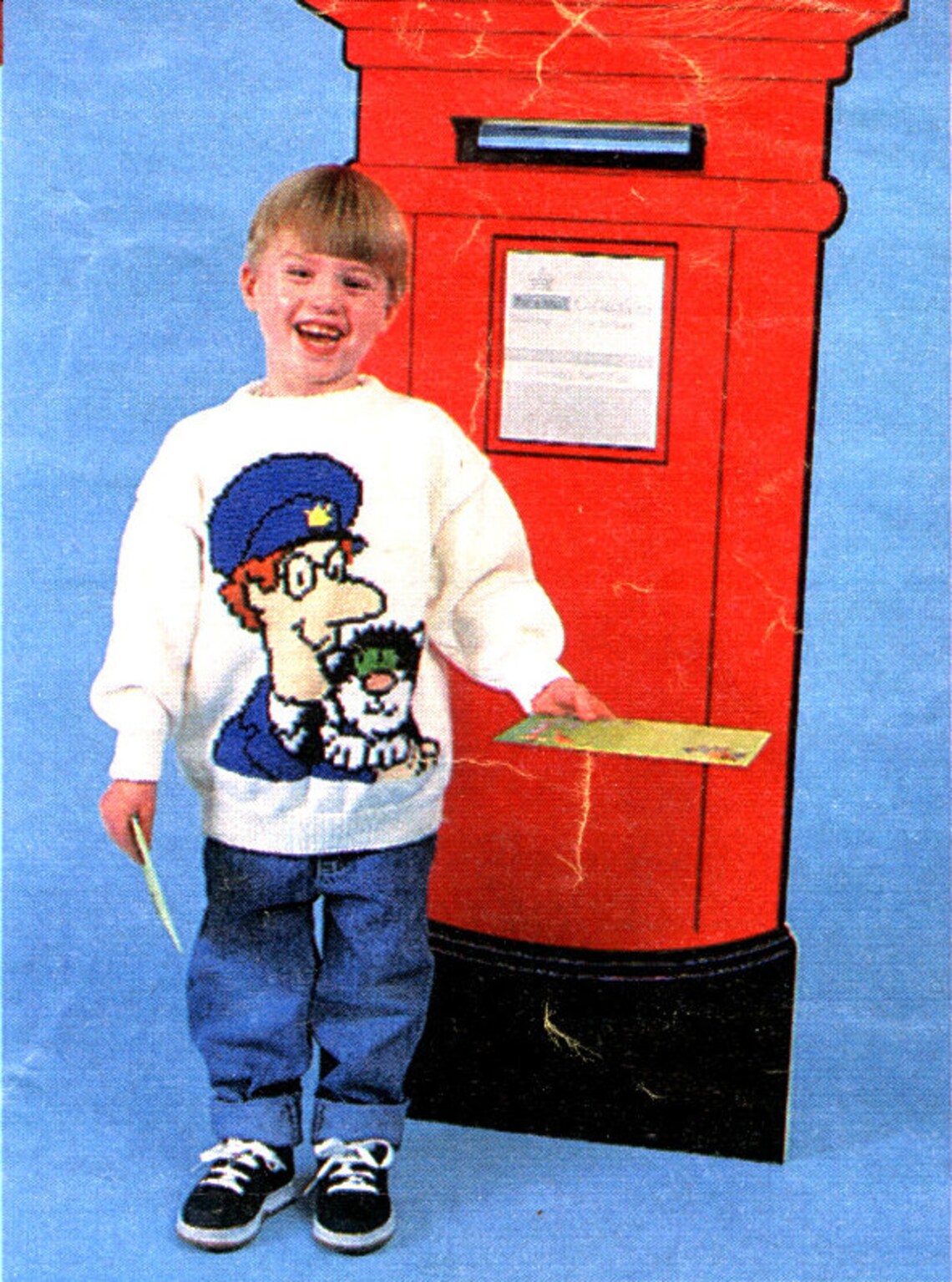 PDF Vintage Postman Pat Knitting Pattern Sweater Jumper and Jess Cat ...