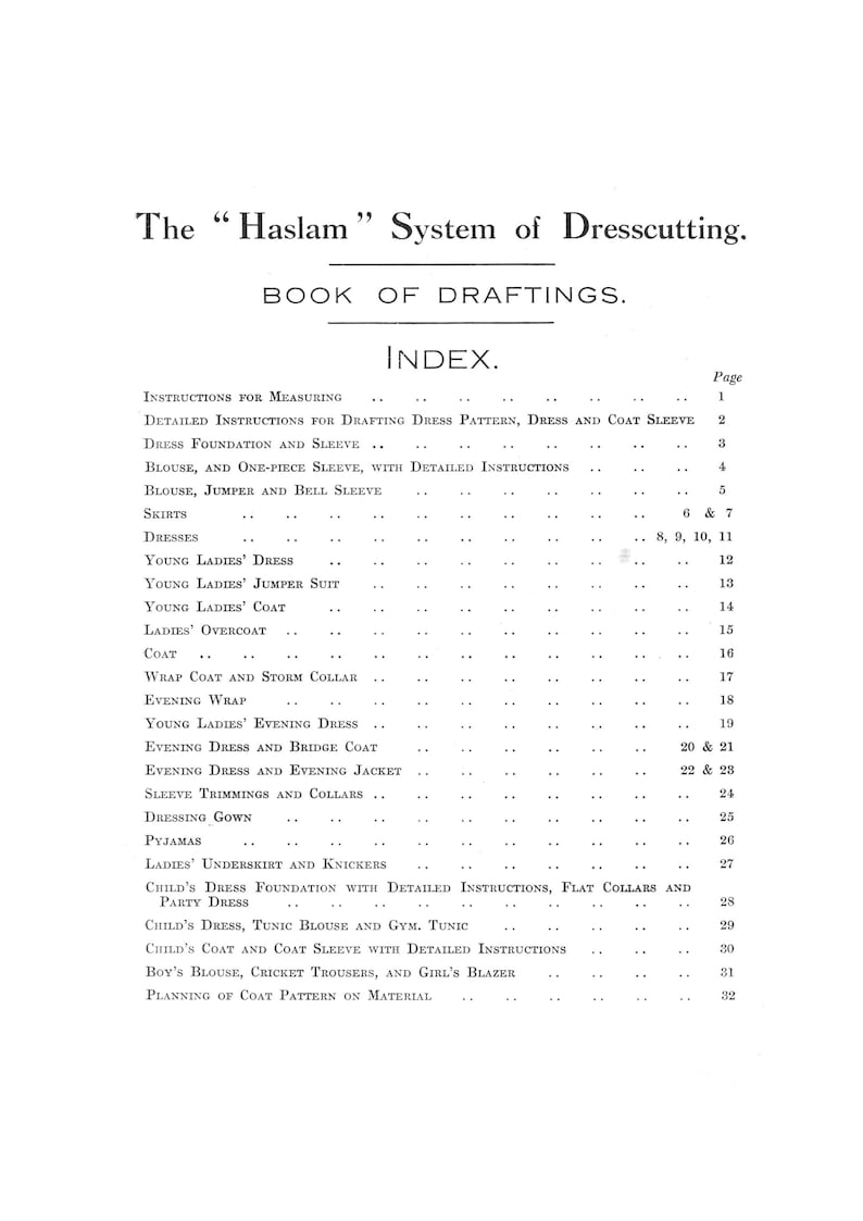 Haslam System of Dresscutting - Book of Drafting - No. 8a (1931) - PDF ...