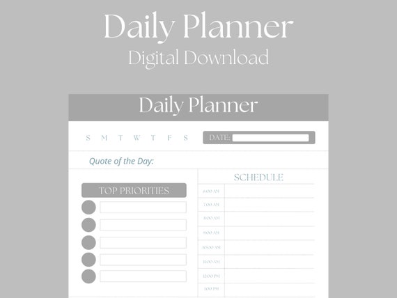 Daily Planner Printable Daily to Do List for Work / Personal - Etsy