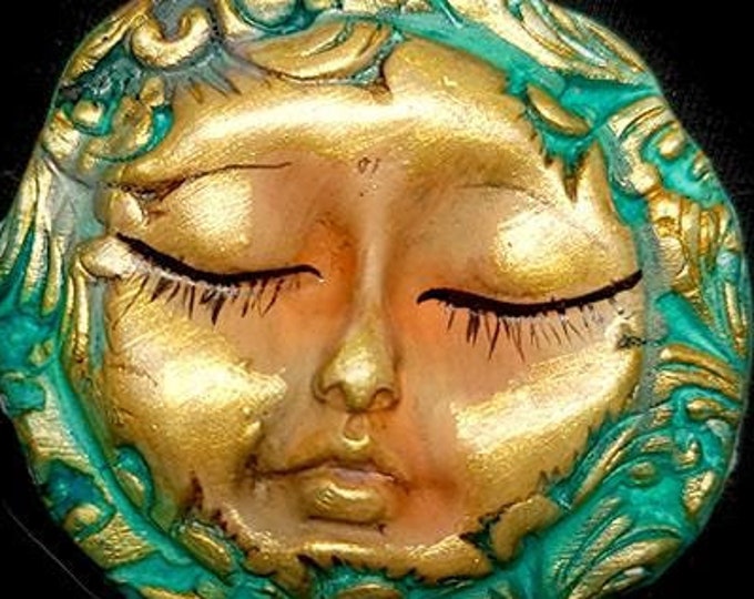 Distressed Spirit Art Doll Face, Whimsical Moon Goddess, LG Tribal Art ...