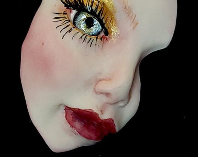 Enchanting Half Face Shard Goddess, Spirit Art Doll Face Cabochon ...