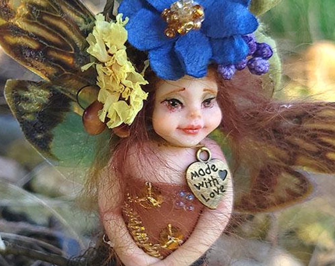 Gretchen Tiny Green Witch Child, Forest Druid Pixie, Ooak Handmade Art ...