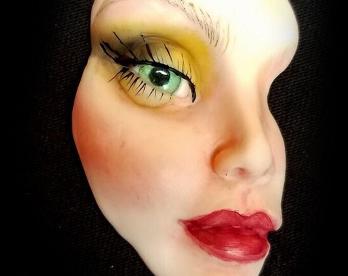 Enchanting Half Face Shard Goddess, Spirit Art Doll Face Cabochon ...