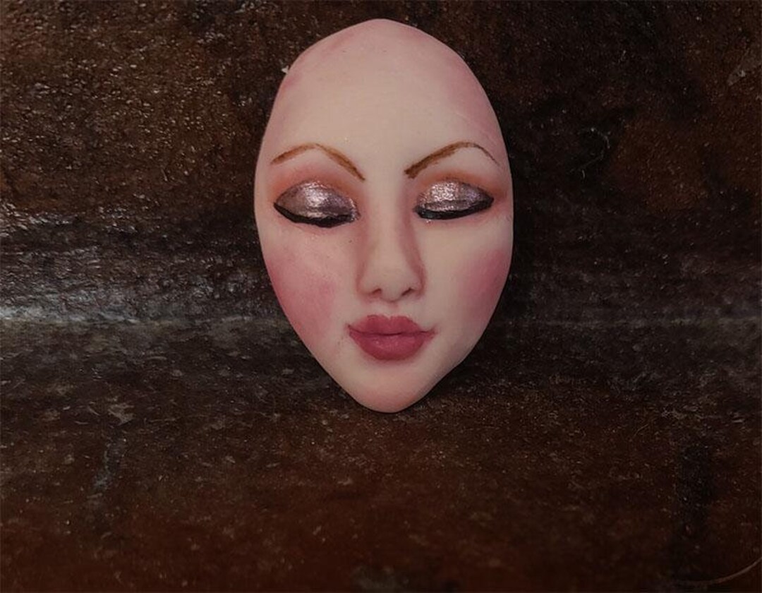 Med Polymer Fancy Dreamer Nouveau Classic Folk Art Angel Face, Light ...