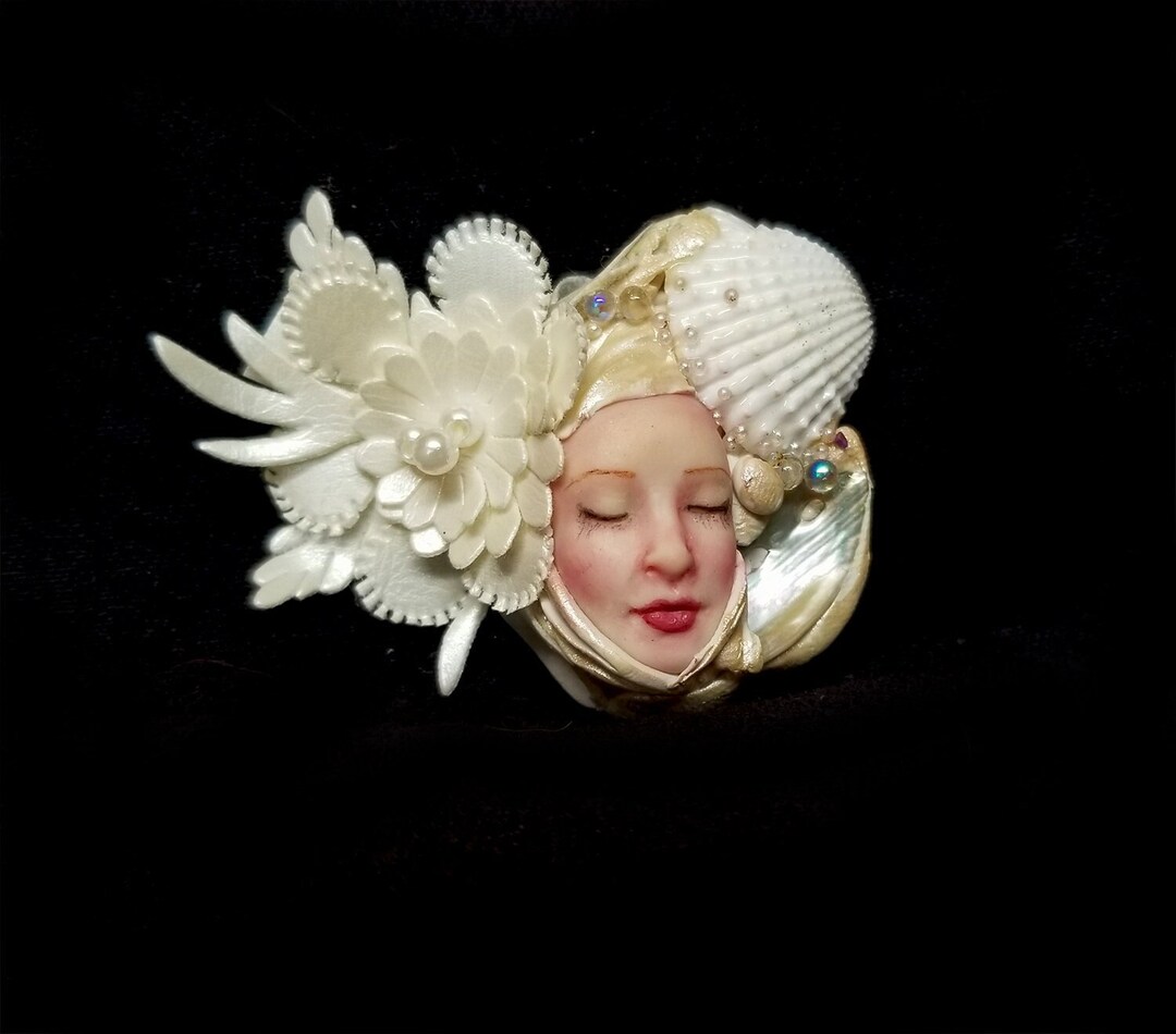Reserved..realistic Light Flesh Face Mermaid, Pearls & Gems Goddess ...