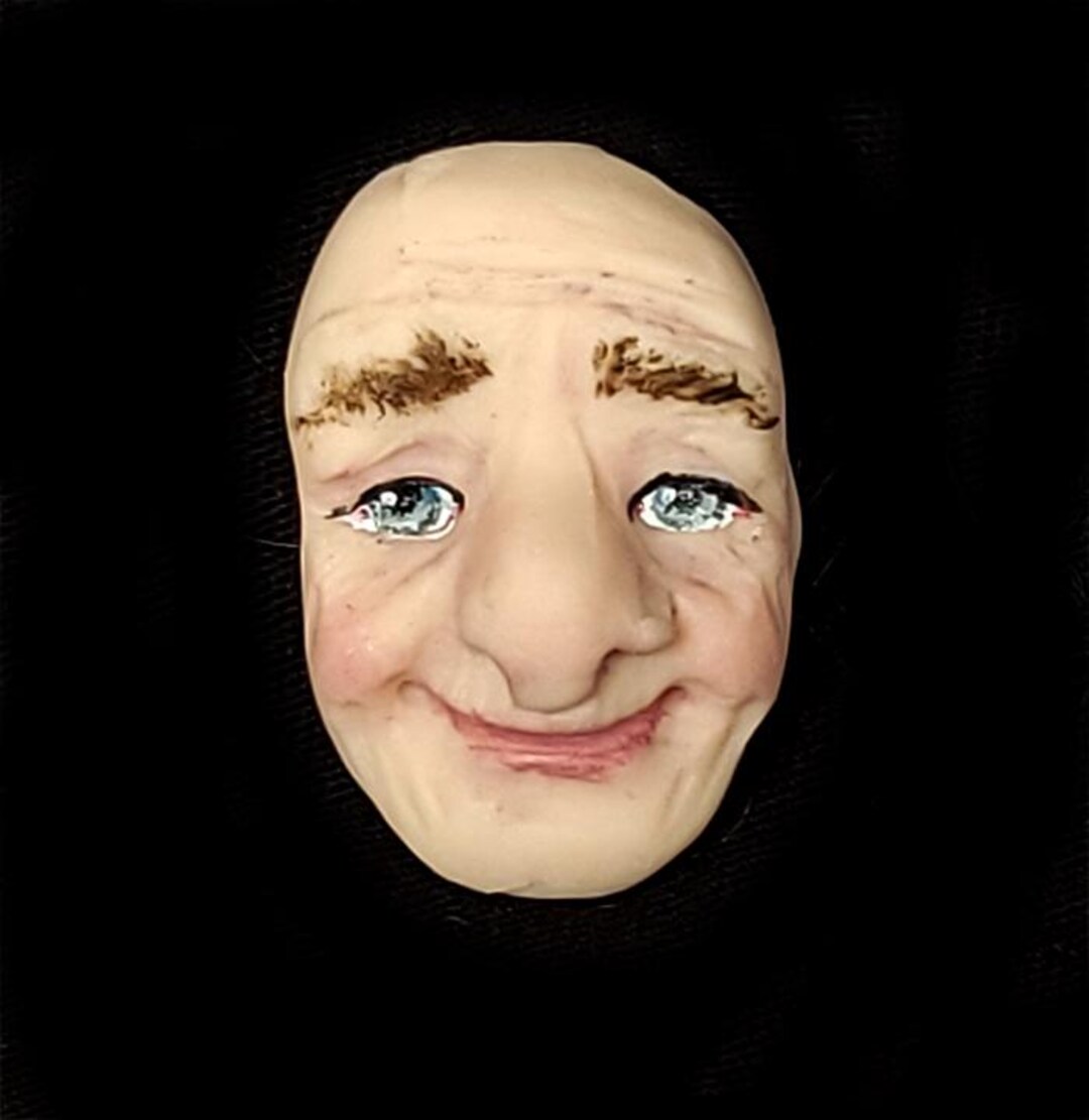 Cute Older Lady Face, Crone Witch Face, Smaller Crone Face, Polymer ...