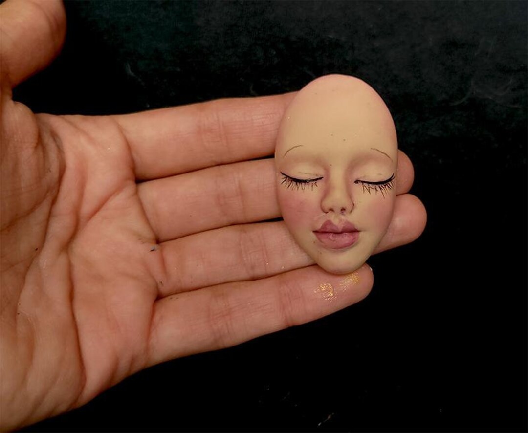 Ethnic Med Plain Spirit Art Doll Face Cabochon, Focal Bead, No Holes ...