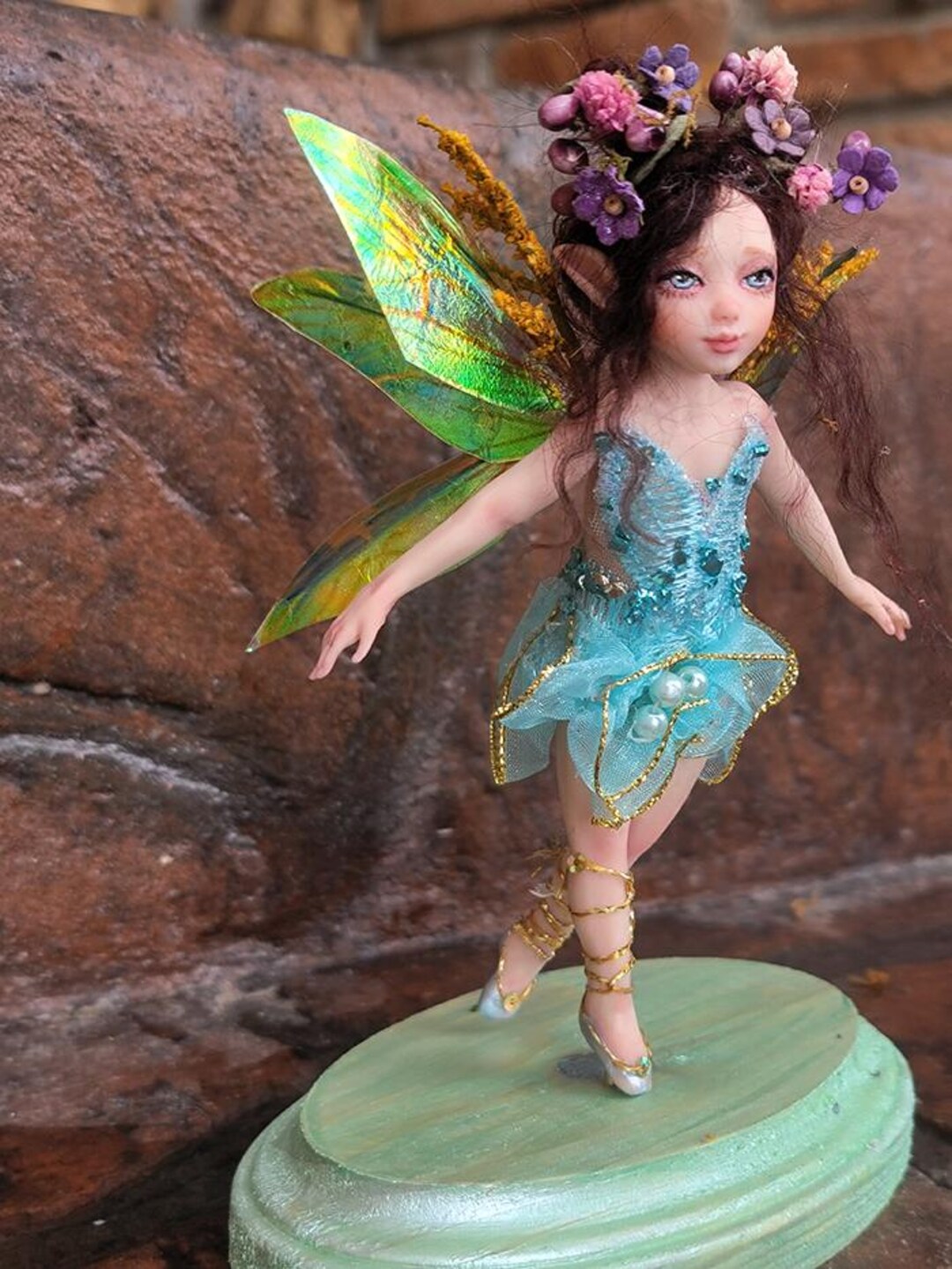 Small Blue Enchanted Ballerina Style Fairy, Cute Fey Dancing, Ooak Clay ...