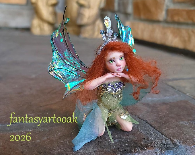 Pouty Child Fairy, Small Forest Fairy, Cute Woodland Fairy Pixie, Ooak ...