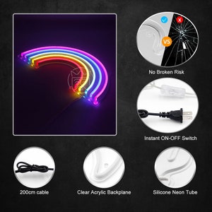 Rainbow LED Neon Sign Custom Neon Sign Light for Kids Room - Etsy