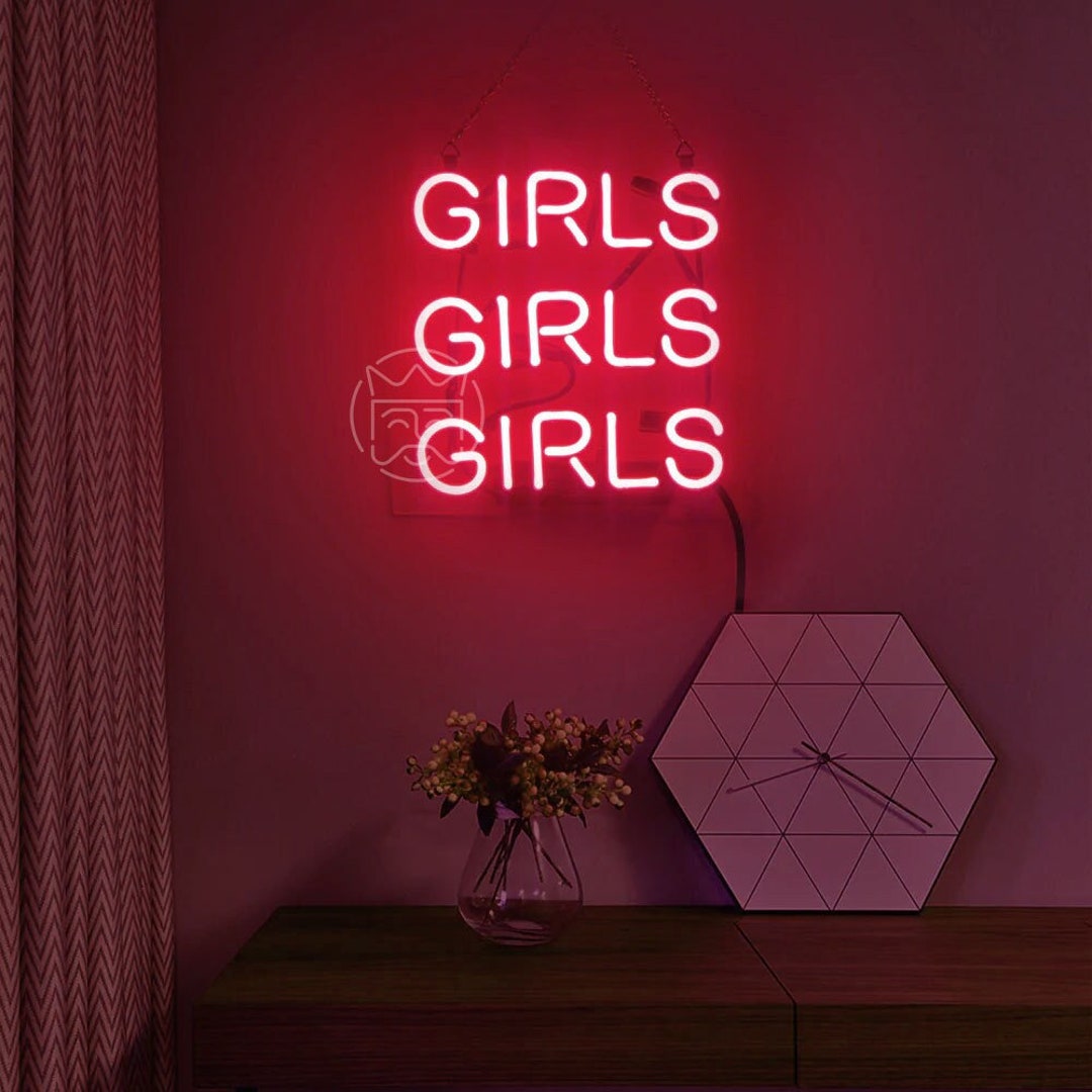Girls Girls Girls Custom Neon Signs Handmade Real Glass Neon - Etsy