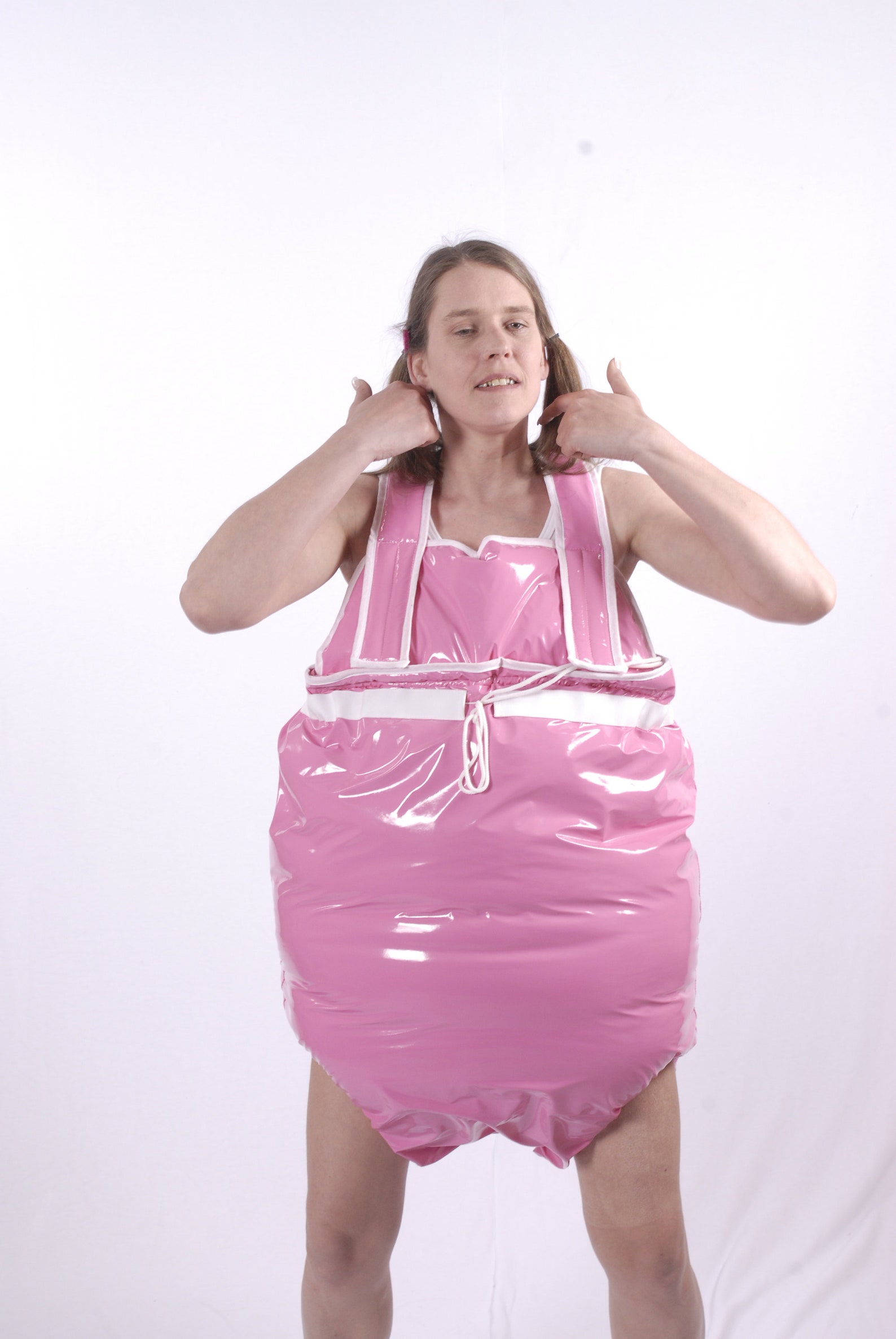 Lucky P Extreme Super Strict High Cut Thick Bib Spreader ABDL Romper ...