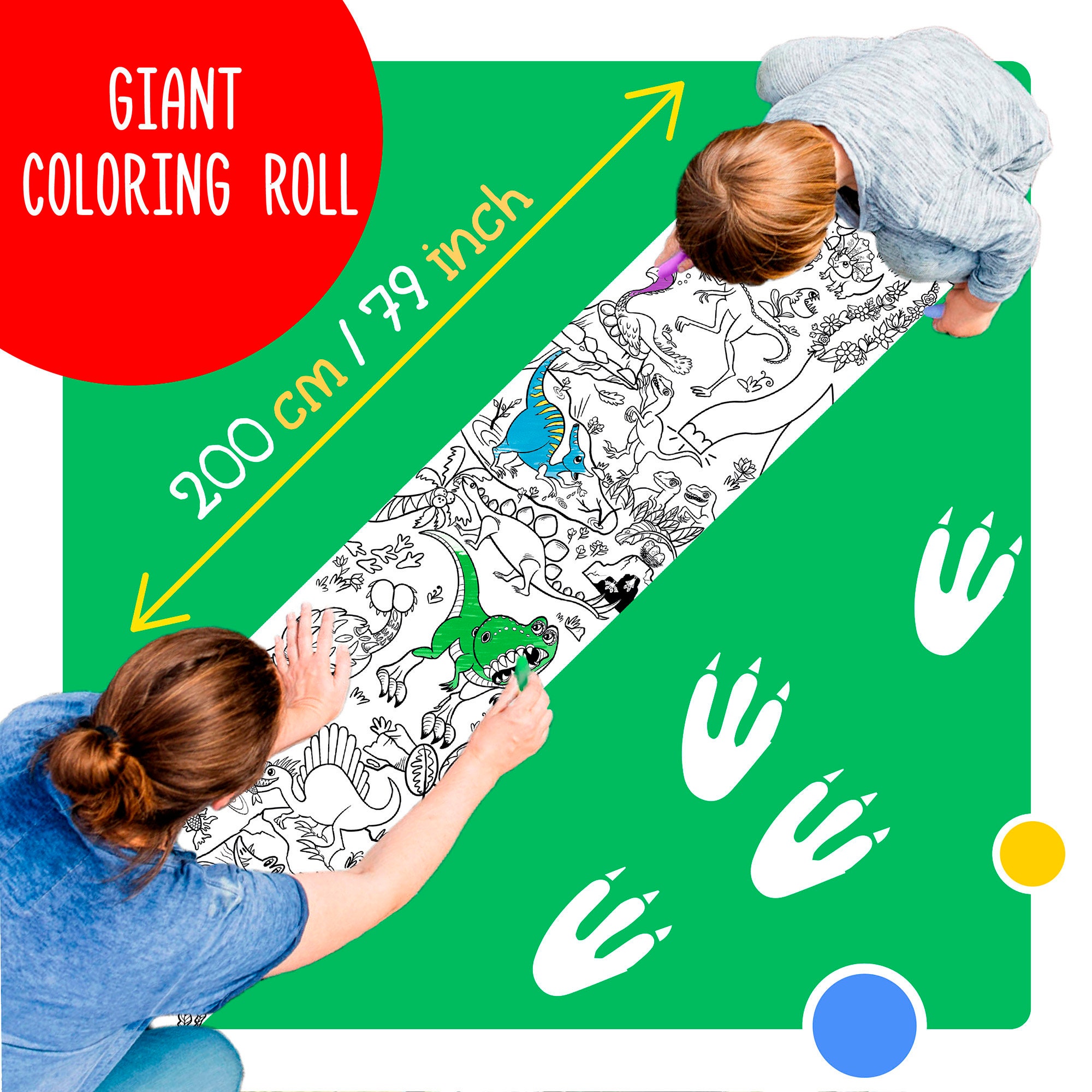 Dinosaur Party Activity | Big Coloring Poster With Color Pencils | Art ...