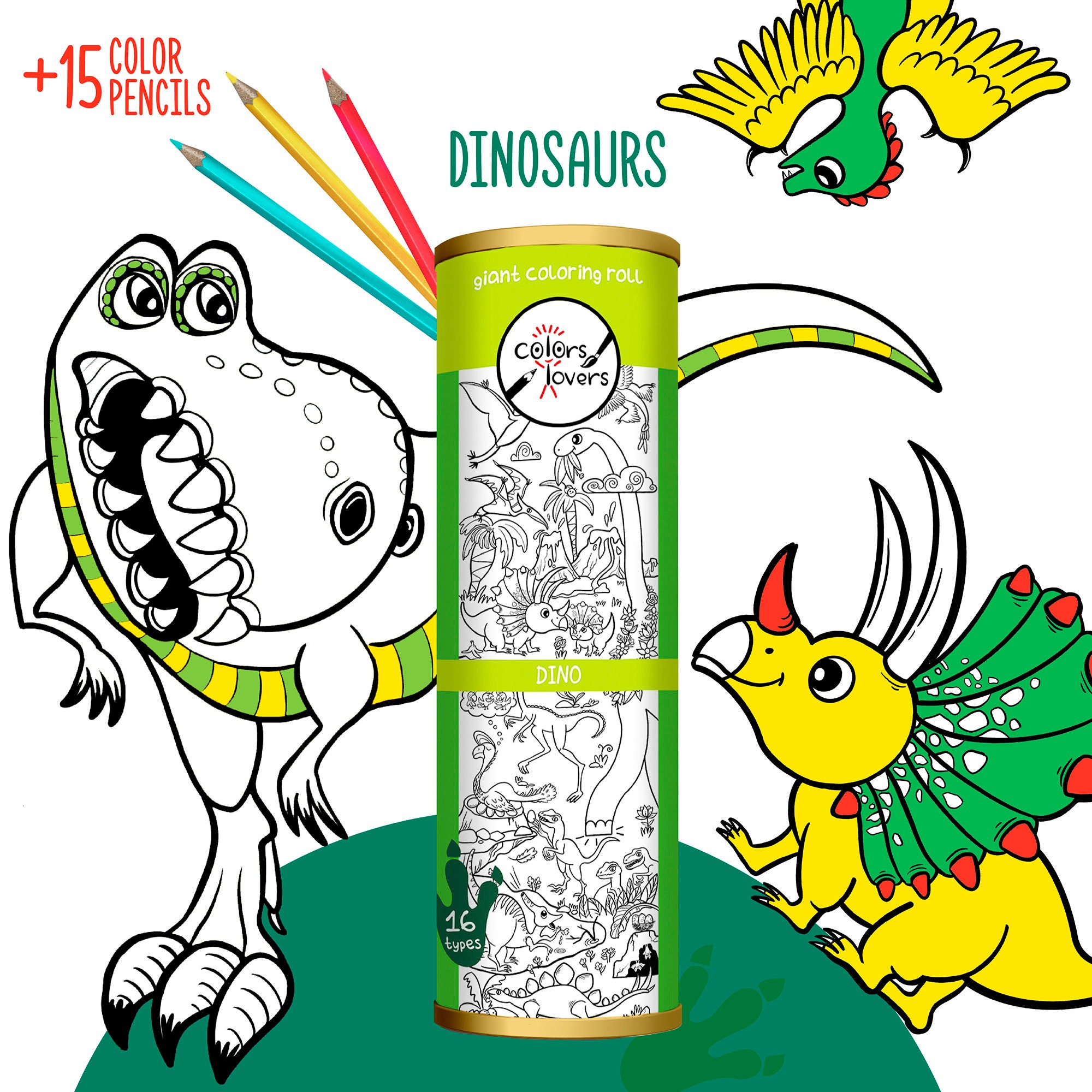 Dinosaur Party Activity | Big Coloring Poster With Color Pencils | Art ...