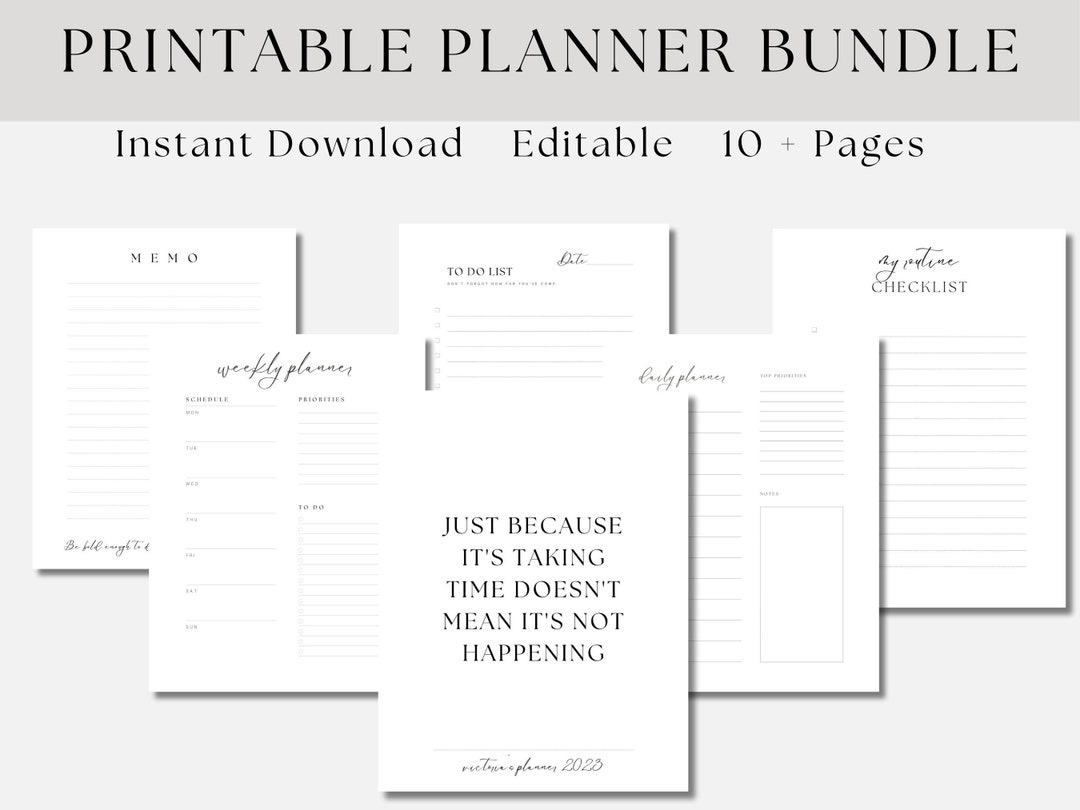 Printable Planner Bundle, Personal Planner Bundle, Minimalist Planner ...