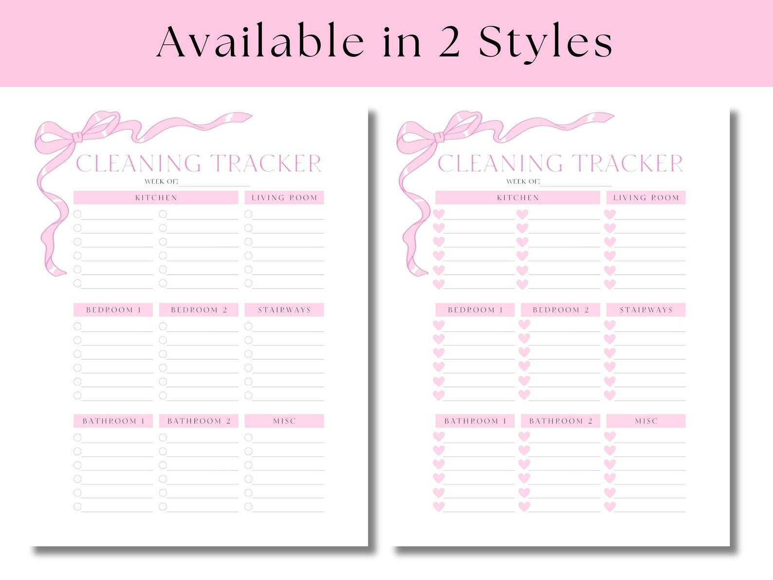 Coquette Cleaning Checklist, Printable Cleaning Tracker, Editable ...