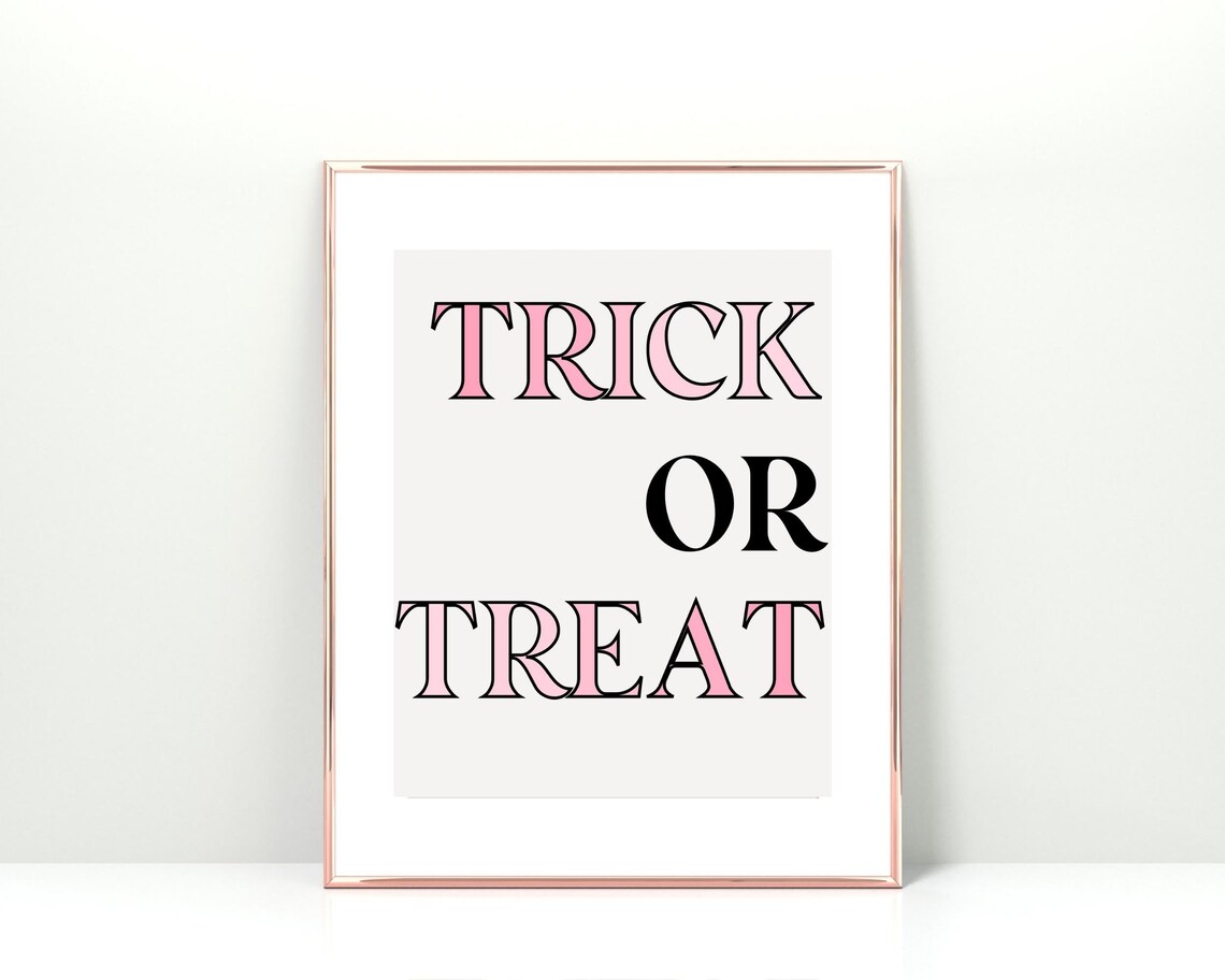 Pink Halloween Wall Art Set of 10 Printables Girly Halloween - Etsy