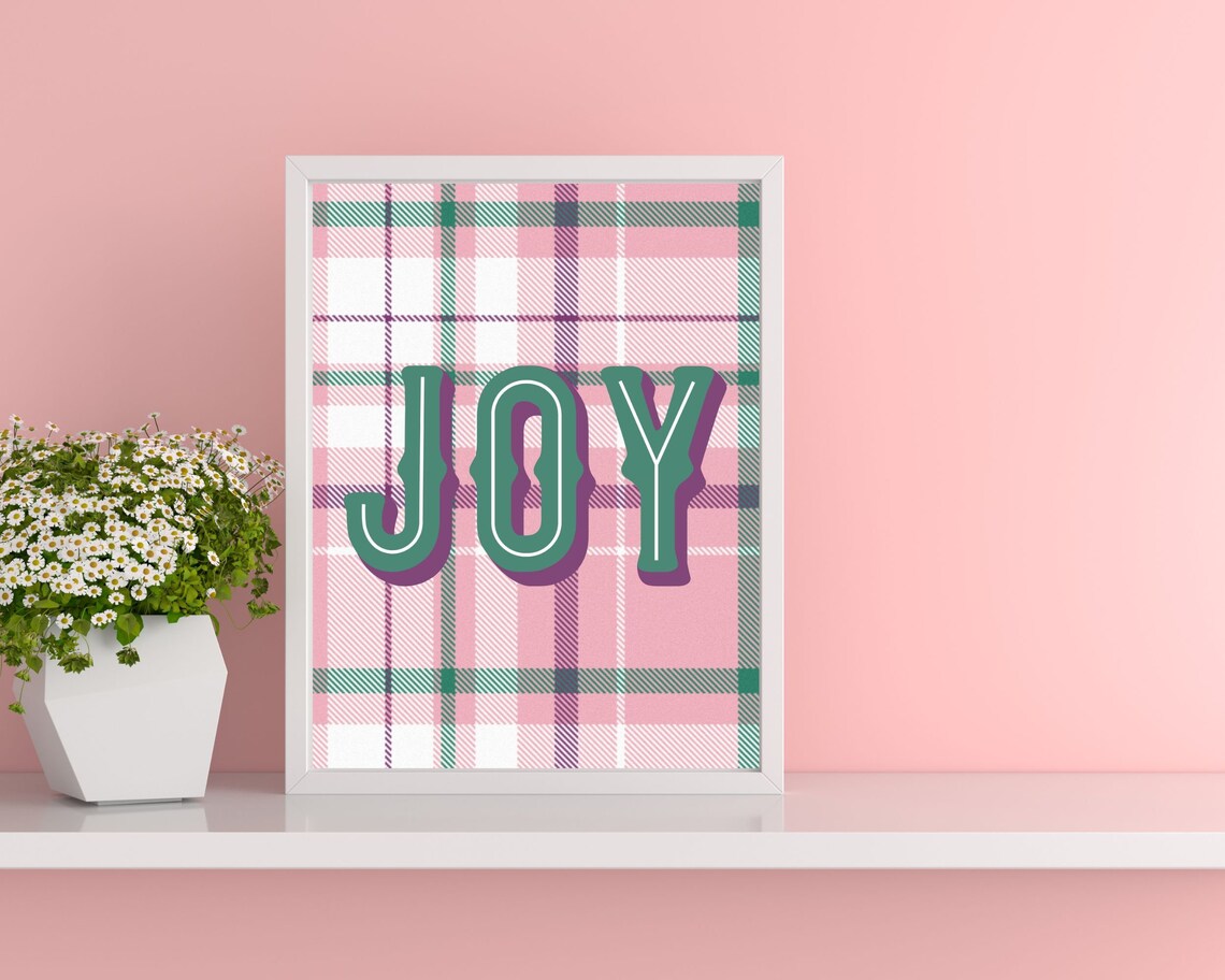 Pink Christmas Printable Wall Art, Set of 8 Printables, Pastel ...
