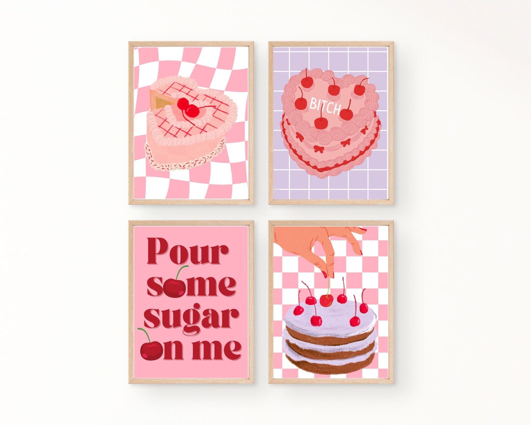 Preppy Wall Art Set, Set 4 of Printable Wall Art, Preppy Wall Decor ...