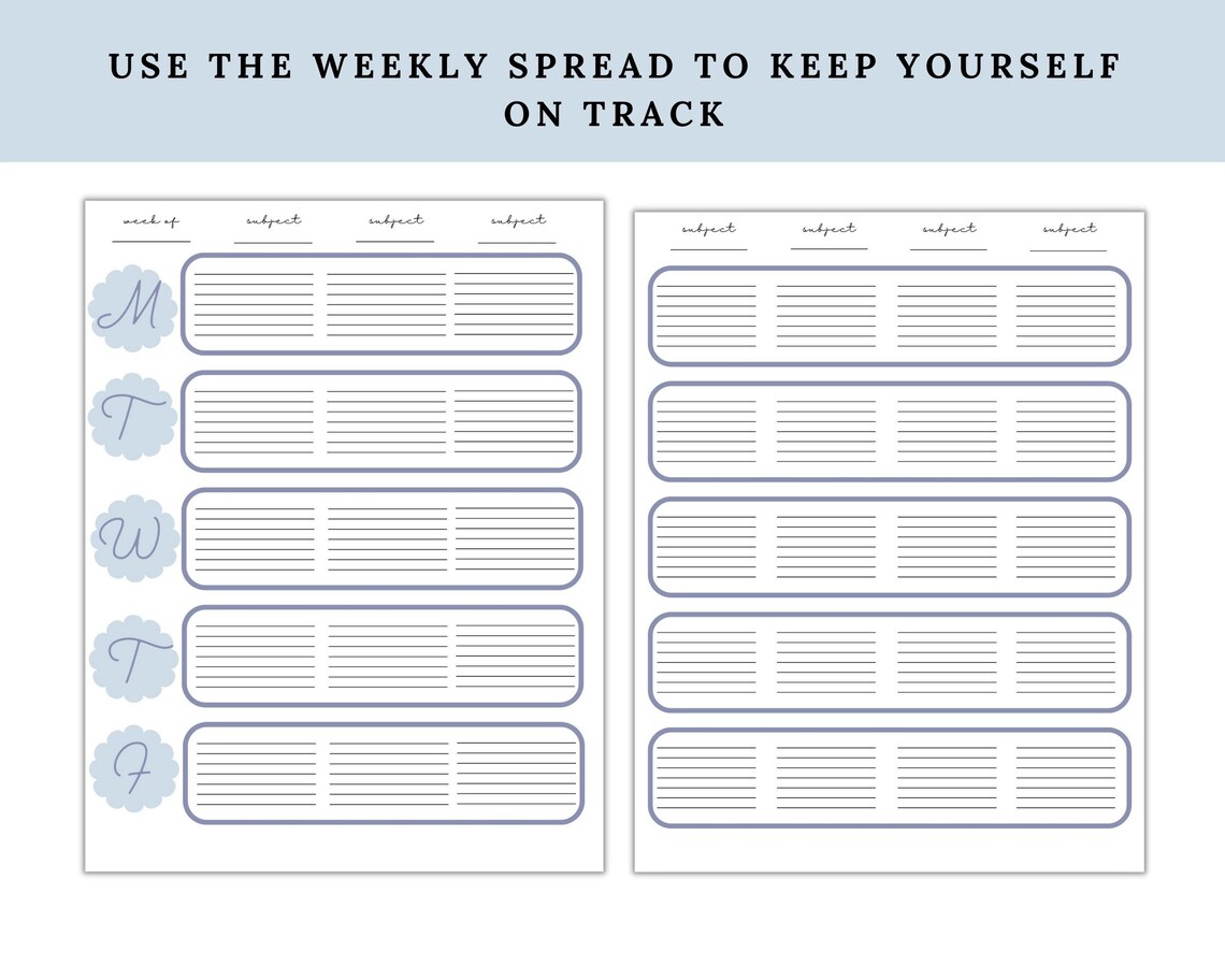 Student Planner Printable Pack, Study Pack, School and College ...