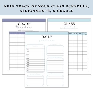 Student Planner Printable Pack, Study Pack, School and College ...