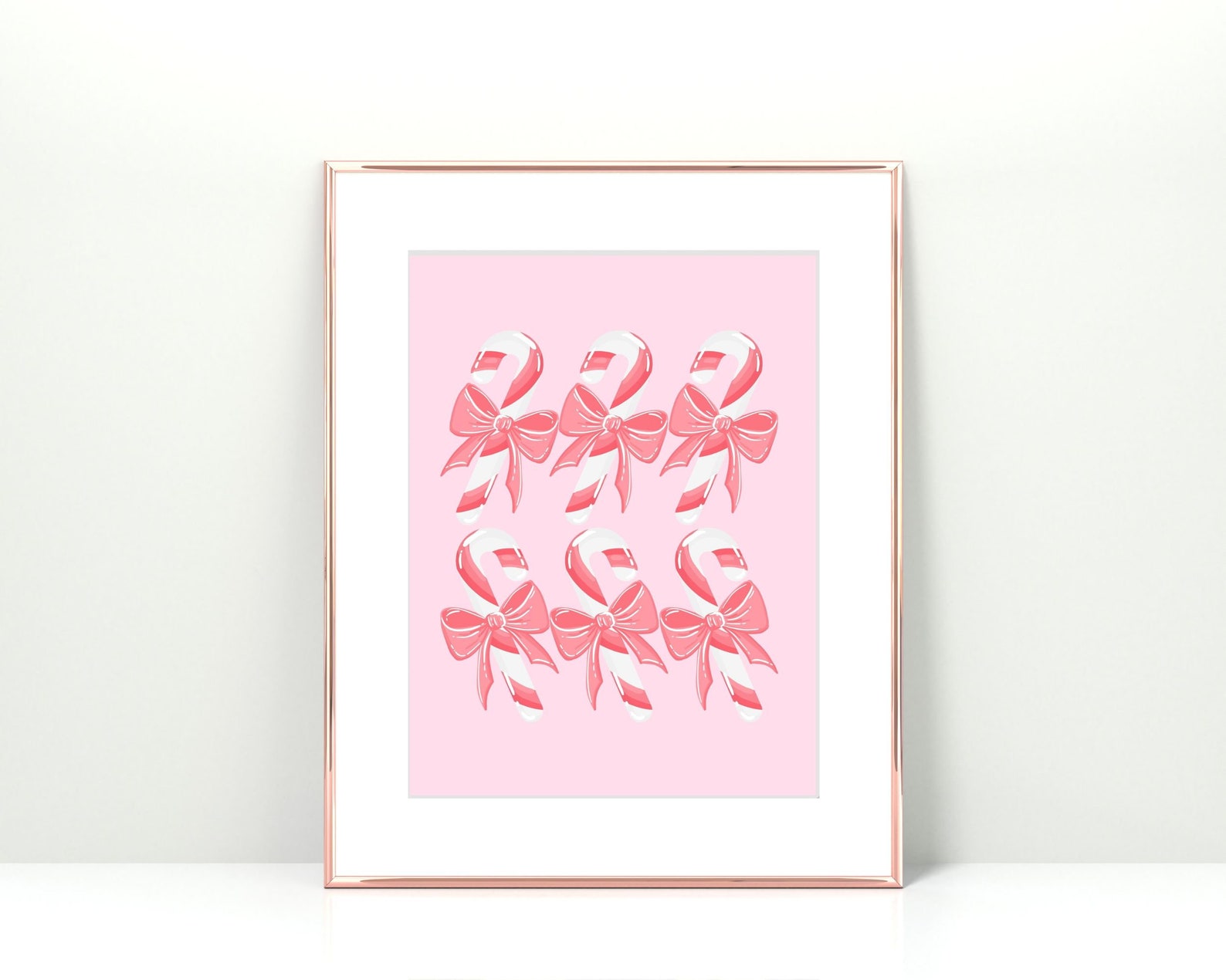 Pink Christmas Printable Wall Art, Set of 8 Printables, Pastel ...