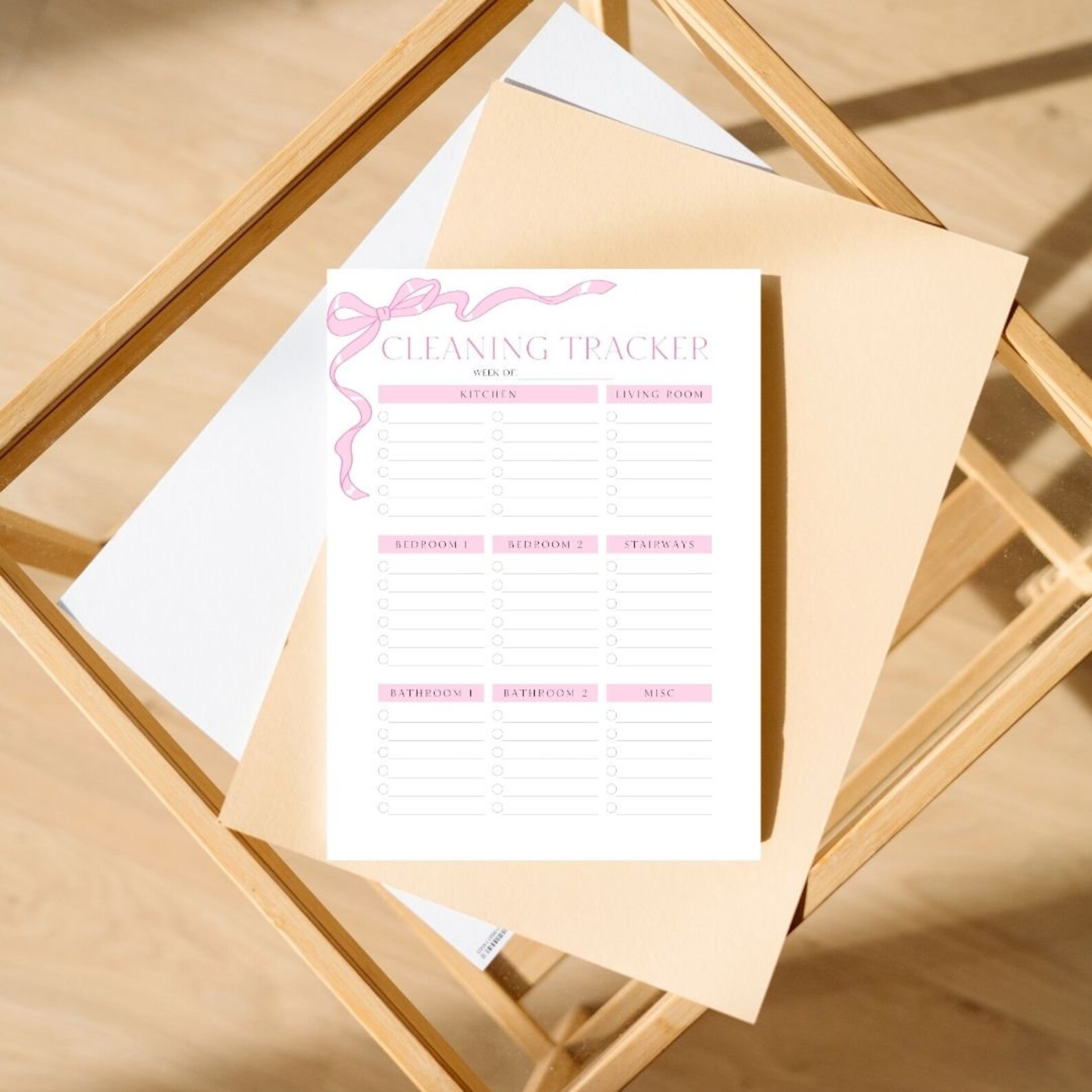 Coquette Cleaning Checklist, Printable Cleaning Tracker, Editable ...