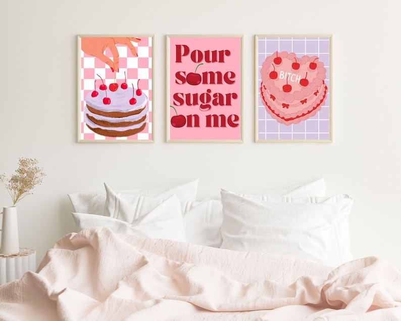 Preppy Wall Art Set, Set 4 of Printable Wall Art, Preppy Wall Decor ...