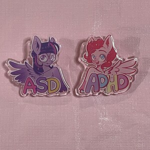 Neurodivergent MLP Pinkie Pie and Twilight Sparkle Pins - Etsy Canada