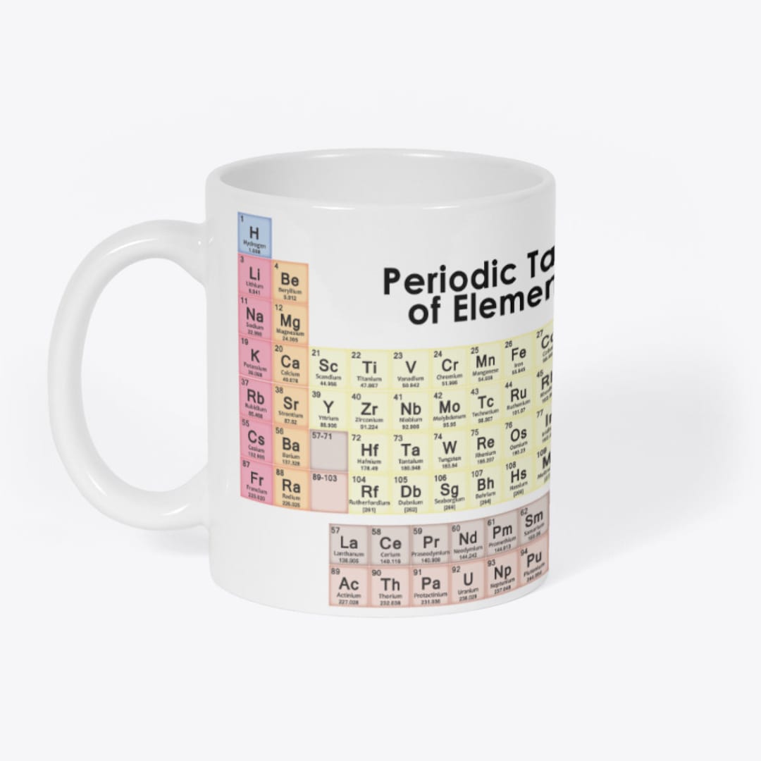 Periodic Table of Elements Science School Teacher Novelty Gift White ...