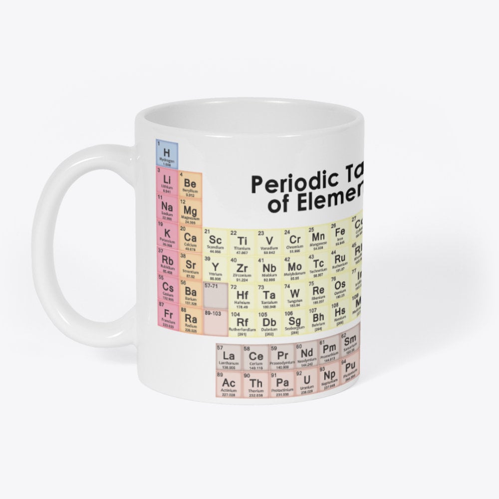 Periodic Table of Elements Science School Teacher Novelty Gift White ...