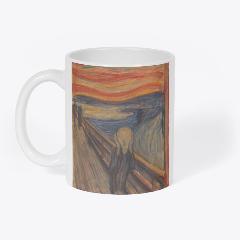 The Scream Edvard Munch Classic Art Painting Novelty Gift White 11oz ...