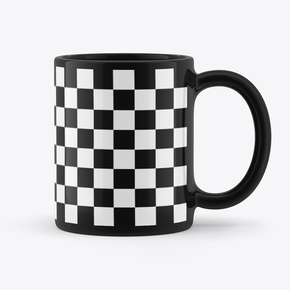 Checkerboard Pattern White Chess Checkers Masonic Novelty Gift 11oz ...